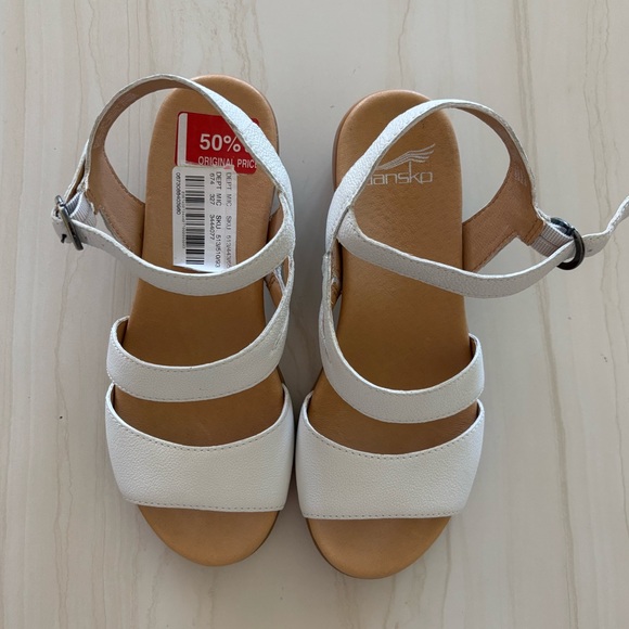 Dansko | Shoes | Dansko Tansy White Leather Sandals Womens New No Box ...